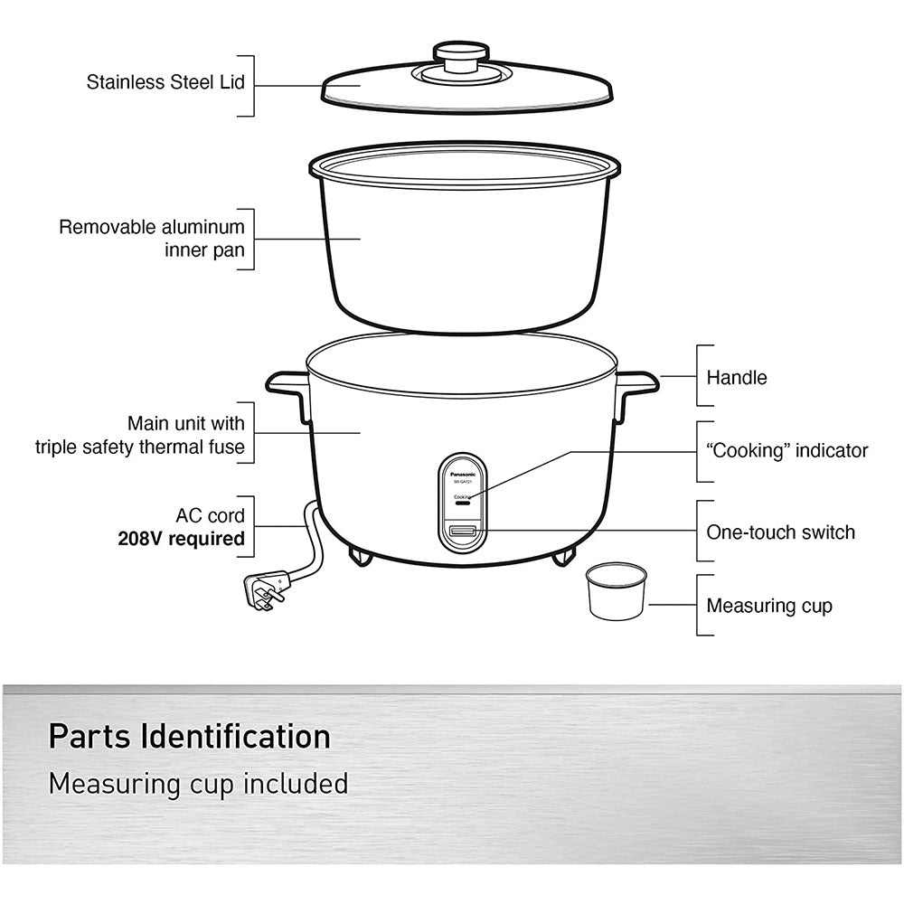 Panasonic 40 Cup Rice Cooker with Stainless Lid 7.2L