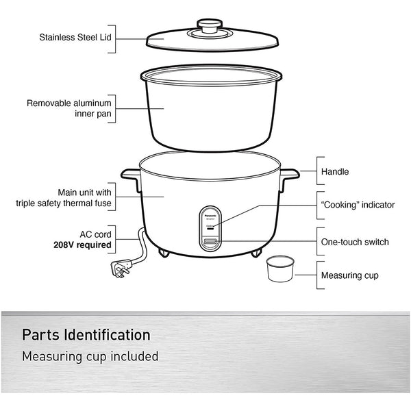 Panasonic 40 Cup Rice Cooker with Stainless Lid 7.2L