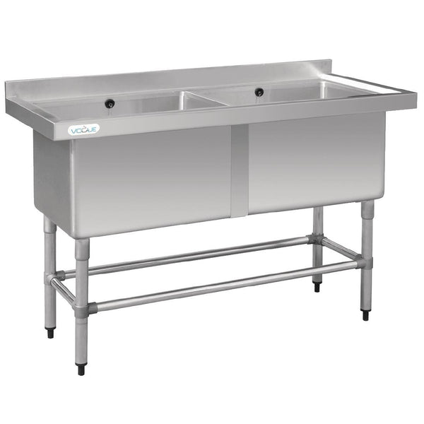 Vogue Double Deep Pot Sink 90mm Drain