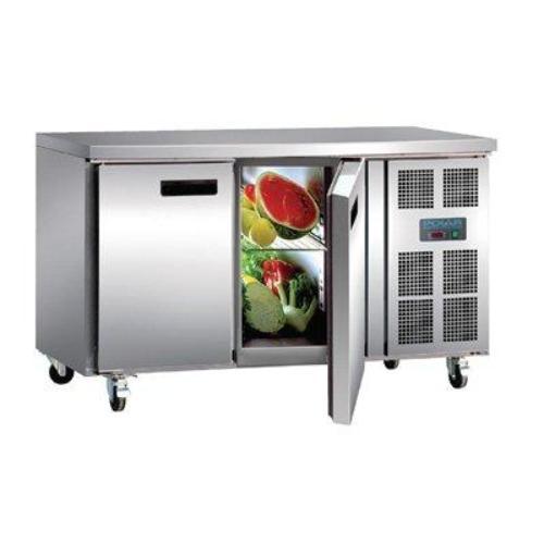 Polar 282L U-Series 2 Door Counter Fridge Stainless Steel